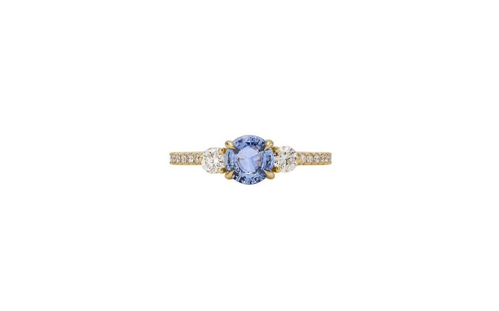 Divination Ring Round Periwinkle Ceylon Sapphire 18k Yellow Gold ...
