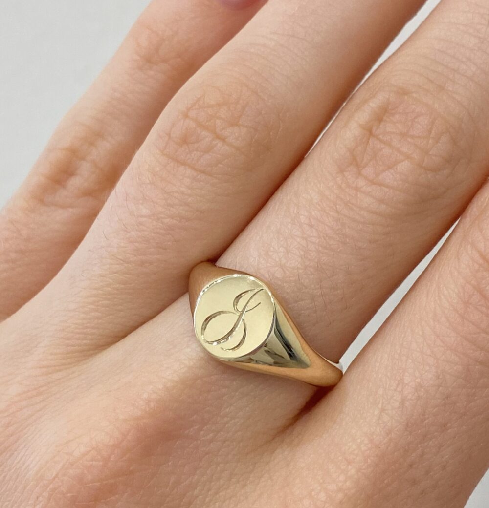 Signet Hand-Engraving, Triple Letter - Babyanything Jewellery