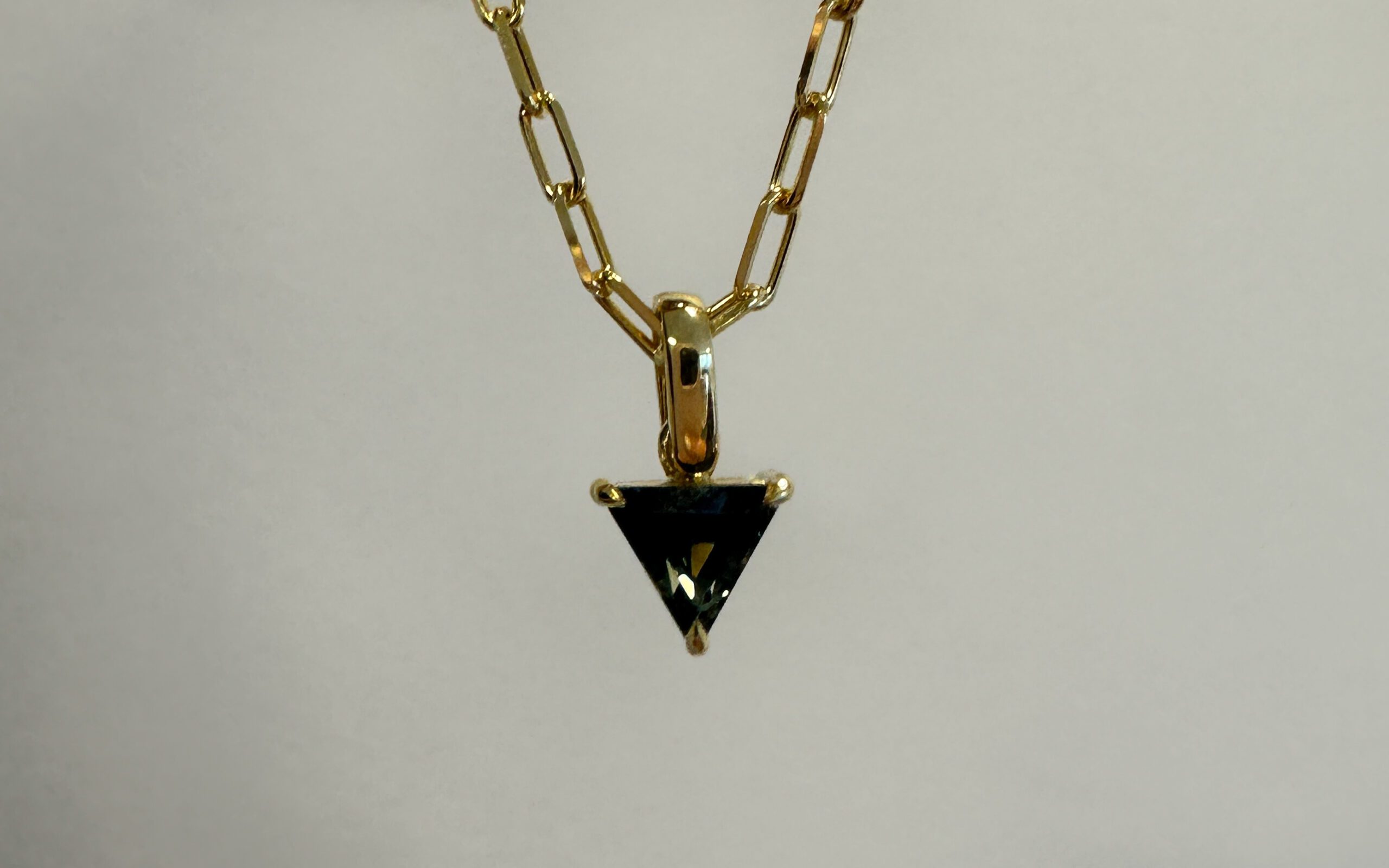 Australian Parti Sapphire Trillion Cut Pendant - Babyanything Jewellery